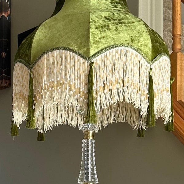 Green Leaves Lamp Shades With Tassels ,vintage/retro Lampshades,fabric ...