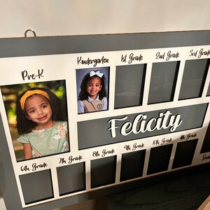 3D Pre-k-12 School Years Picture Frame gray Custom - Etsy
