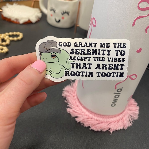 Cowboy Frog Sticker | God Grant Me the Serenity to Accept the Vibes ...