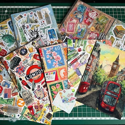 Mini Vintage Style Airmail Sticker Labels 2 Sheet Sticker Set ...
