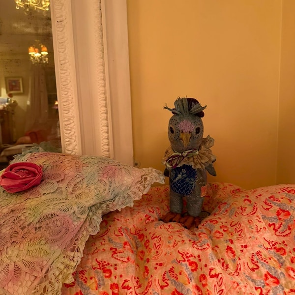 Handstitched Wall Hanging Sculpture Textile Art Bird by Daria Sikora ,A ...