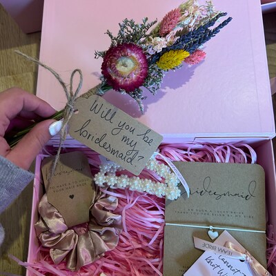 Dried Flower Mini Posy, Miniature Bouquet, Pink and Lavender. Perfect ...
