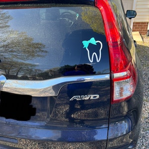 Tooth With Bow Vinyl Decal Dental Profession Car Window - Etsy