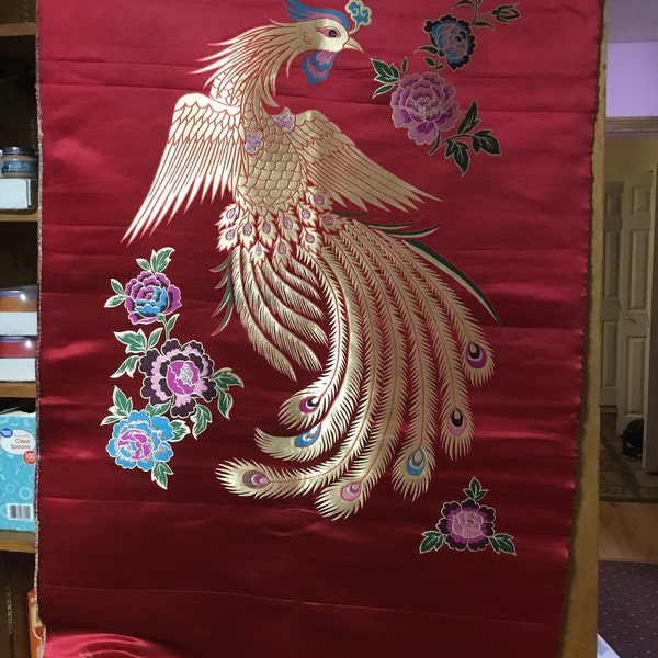 China Red Fabric, 6 Patterns, 59"w Jacquard Fabric, Wedding Robe ...