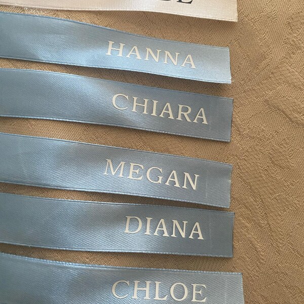 Personalised Ribbon for Bridesmaids and Bride | Ribbon Place Names for ...