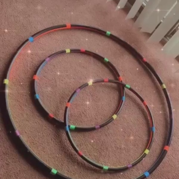 RAINBOW Lot of 3 Hula HOOPS - 1 Collapsible or Push Button Body Hoop ...