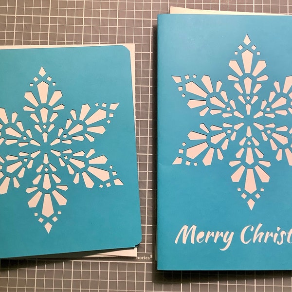 Merry Christmas Card Cut Template 5x7 + A7 Envelope Classic Lettering ...