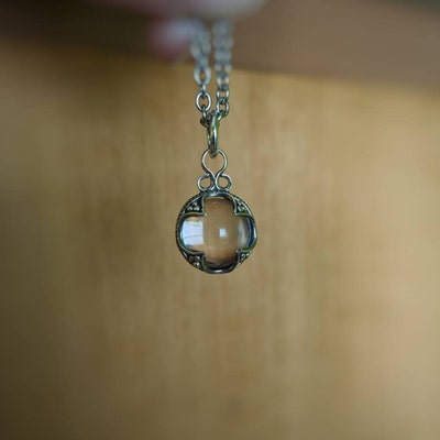 Sterling Silver Crystal Ball Necklace-crystal Ball Pendant gemstone ...