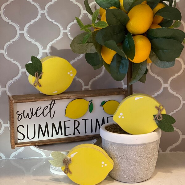 Lemon Tiered Tray Decor, Summer Tiered Tray Bundle, Lemonade Tiered ...