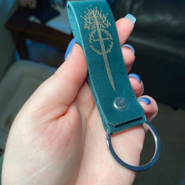 Celtic Leather Keychain, Celtic Cross Engraved Key Ring, Handmade ...