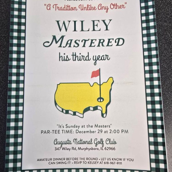 Masters Graduation Party Invitation, Class of 2023, Golf Party, the ...