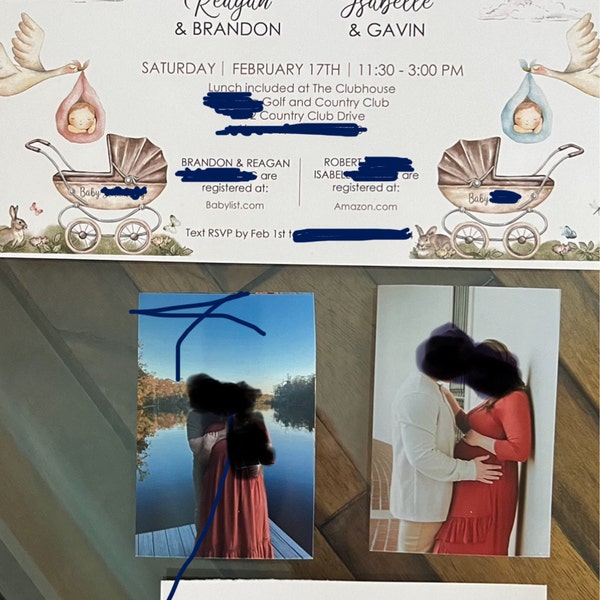 Double Shower Invitation, Couples Double Baby Shower Invite, Co-ed Baby ...