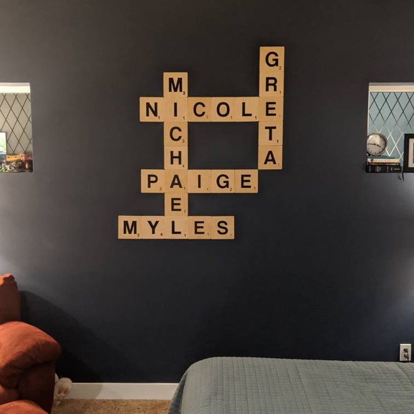 Scrabble Tiles - 3” - 6” V-carved, Bare or Stained and Sealed. 6mm (1/4 ...