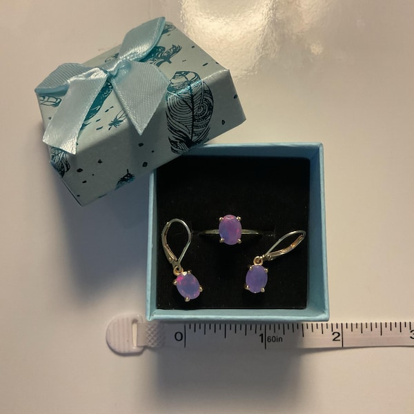 Lavender Fire Ethiopian Opal Ring, Fire Opal Ring, October Birthstone ...