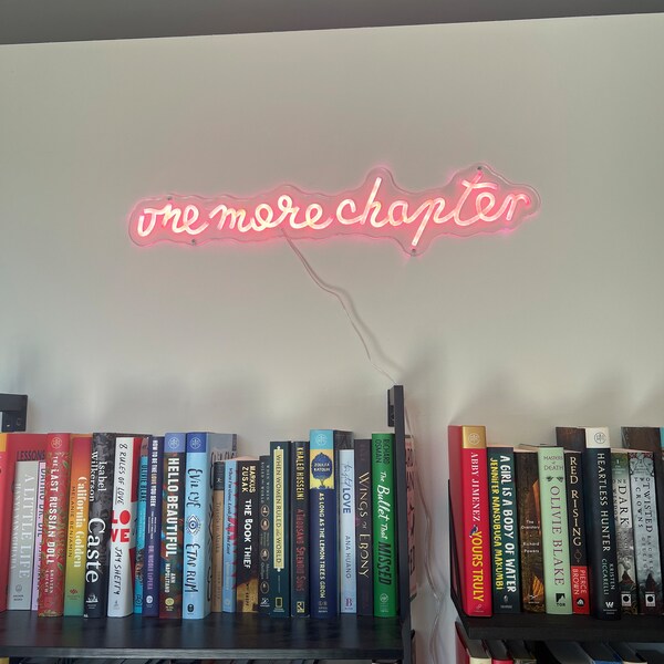 One More Chapter Neon Sign,home Library Sign,book Lover Gift,library ...