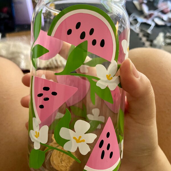 Rainbow Coffee Glass, Rainbow Iced Coffee Cup, Rainbow Lover Gift, Boho Rainbow Cup, Aesthetic ...