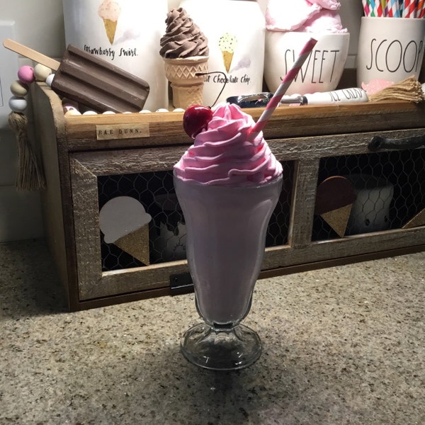 Fake Milkshake. Retro Inspired Milkshake for Kitchen, Ice Cream Shop ...