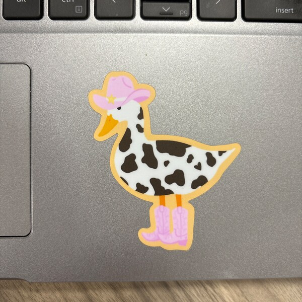 Pink Cowgirl Duck Sticker - Etsy