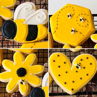 Bumble Bee Royal Icing Transfers Make Your Own Digital Download 2 Sizes ...