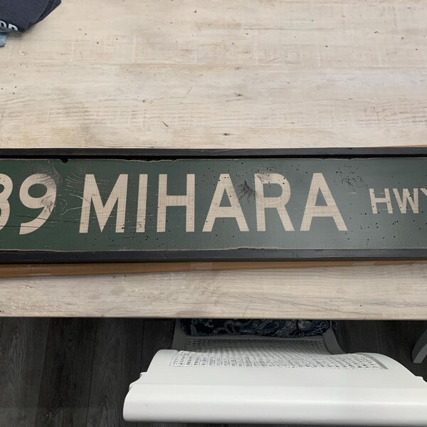 Custom Wooden Street Sign - Rustic Hand Made Distressed Wood Decoration ...