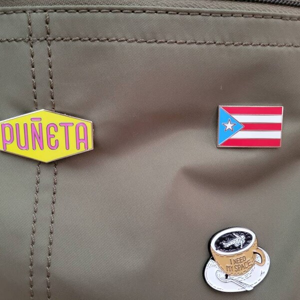 Small Puerto Rico Flag Enamel Pin Black or Color - Etsy