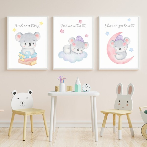 Cute Sloths Posters | Set of 3 | Nursery Decoration | Home Decor | Cute ...