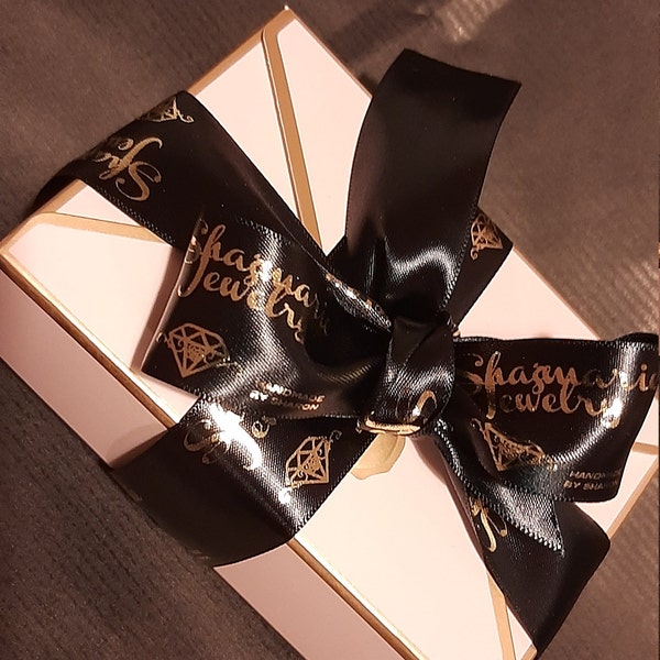 Business Branded 25mm Personalised Printed Ribbon - Business Gift Wrap ...