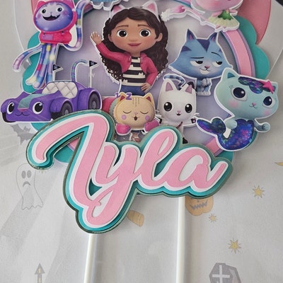 Personalised Gabby Dollhouse Cake Topper 3D With Name and Age - Etsy UK