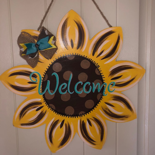 Sunflower Door Hanger, Sunflower, Home Sweet Home Sign, Door Decor ...