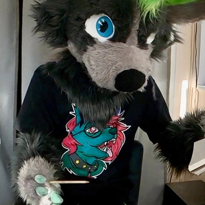 Emo Punk Rock Wolf Furry Fursona T Shirt Women Men Kids Boys Girls ...