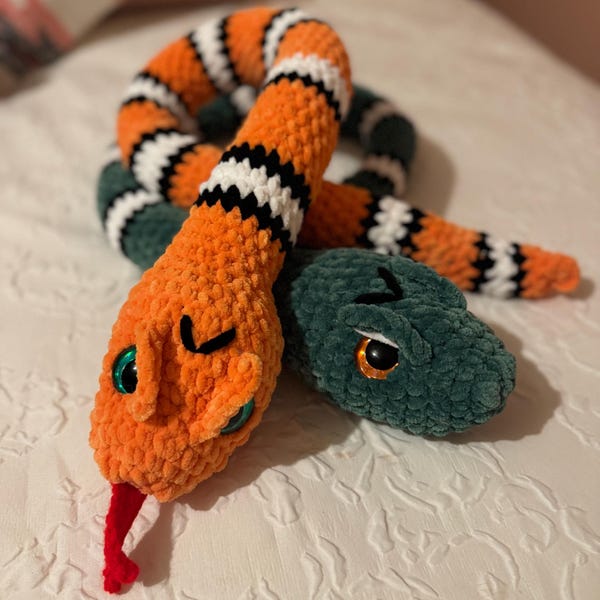 Snake Crochet Pattern English and German, Pdf Download, Crochet ...
