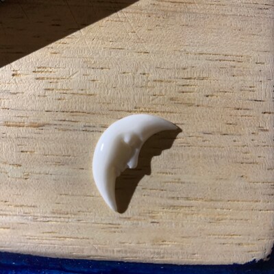 Crescent Moon Cabochon Carved Bone Closed Eye 25mm - Etsy