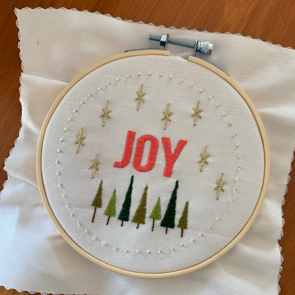 Joy Embroidery Pattern | Modern Hand Embroidery Kit | Beginning ...