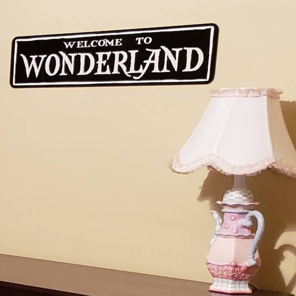 Welcome to Wonderland Aluminum Sign Alice in Wonderland Decor Gift ...