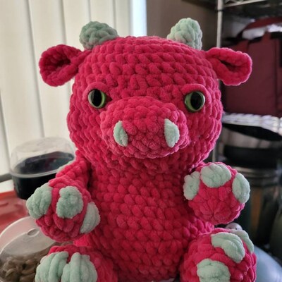 Crochet Chubby and Baby Dragon Plushie Pattern Amigurumi Bundle 2in1 ...