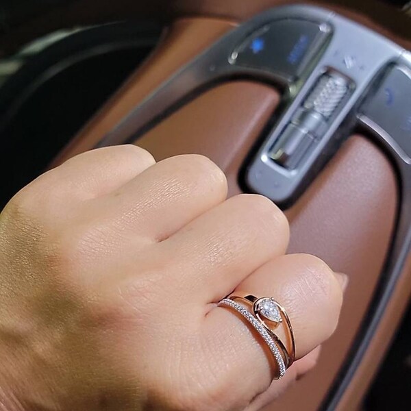 Bezel Set Moissanite Ring Three Stone Moissanite Engagement Ring 3.00 Ctw Cushion Moissanite ...