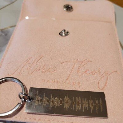 Soundwave Keychain With QR Code, Soundwave Art QR Code, Voice Recording ...