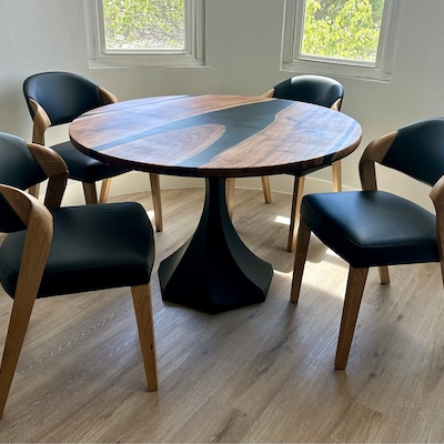 Round Epoxy Dining Table, Round Epoxy Coffee Table, Round Black Epoxy ...