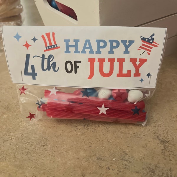 4th of July Candy Bag Toppers Printable / 4th of July Treat Bag Toppers ...