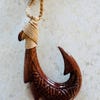 Hawaiian Hand Made Wall Decor Plaques Solid Wood Polynesian Fish Hook ...