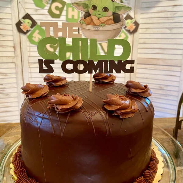 The Child is Coming Cake Topper - Baby Alien Child Baby Shower - the ...