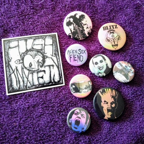 Shiny Post Punk/goth/new Wave Pins - Etsy