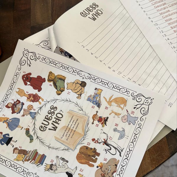 Downloadable Storybook Game/ Name That Character/ Guess Who - Etsy
