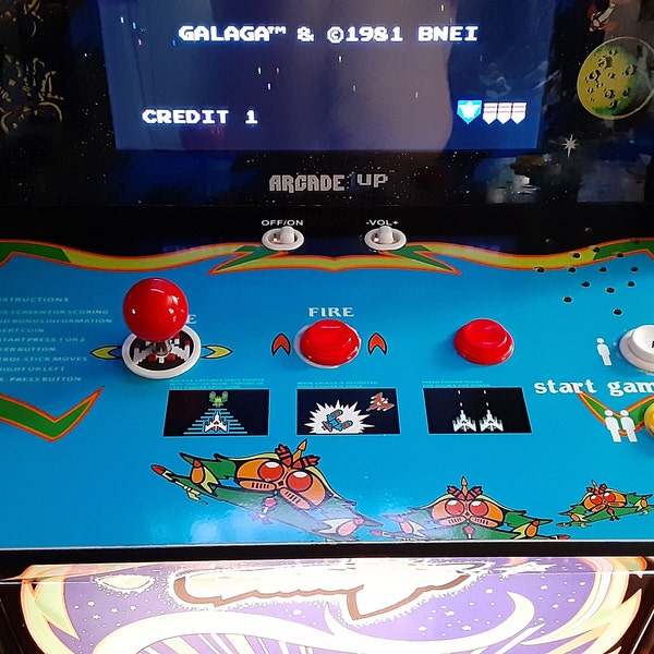 Arcade 1up Cabinet Galaga CPO Overlay Deck Protector Sticker Decal - Etsy