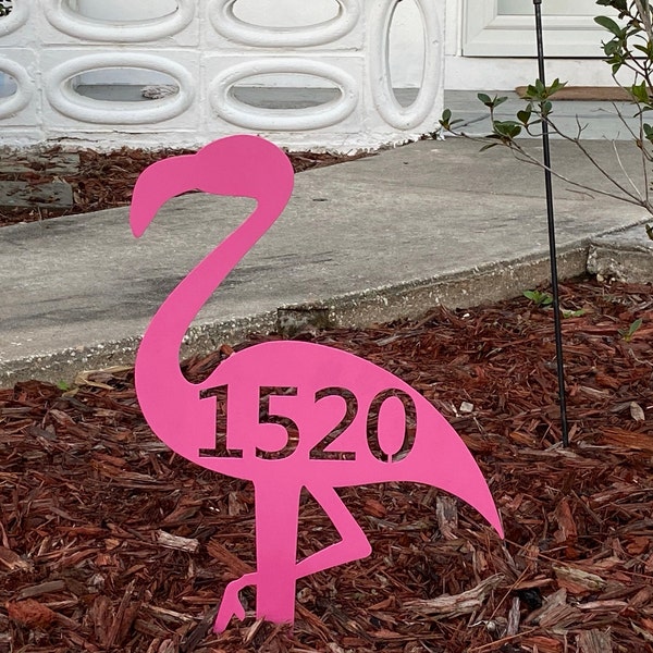 Flamingo Custom Address Sign, Metal Sign, Beach Sign, Beach Address ...