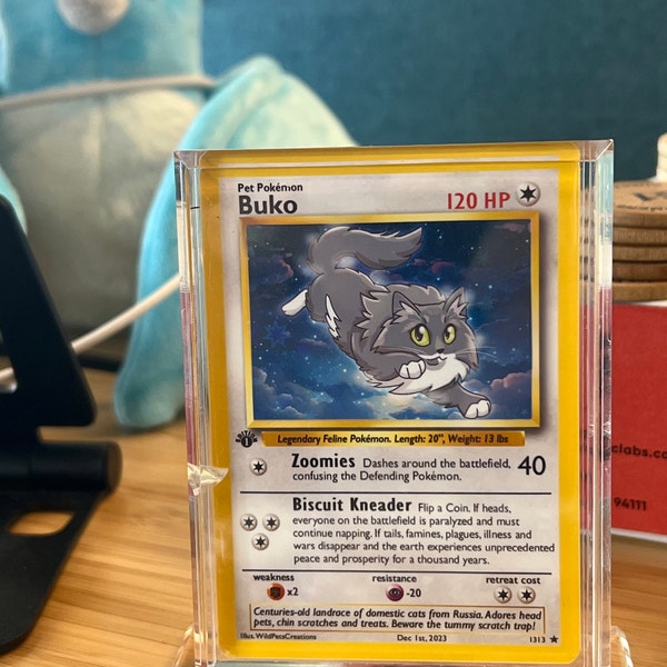 Holographic Pokémon Card - Etsy