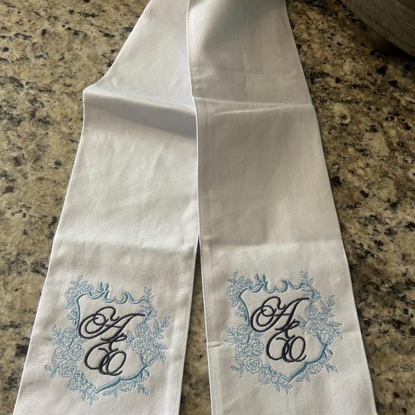 Custom Crest Design Embroidered Wedding Sash - Etsy