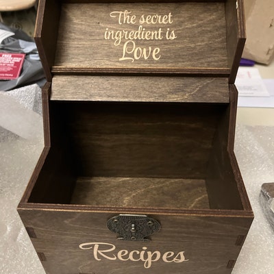 4x6 Recipe Box With Dividers and Recipe Cards Personalized - Etsy