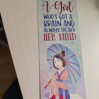 A Girl Whos Got A Brain and Always Speaks Her Mind Mulan Bookmark - Etsy