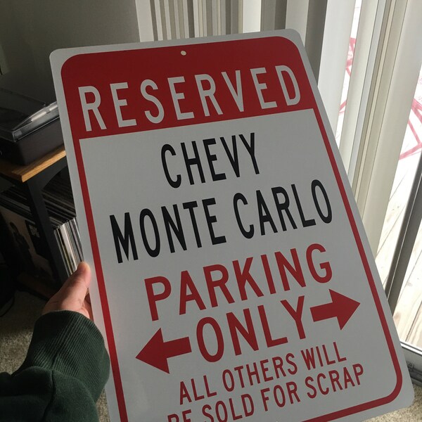 Monte Carlo Parking Sign, Monte Carlo Sign, Chevy Monte Carlo, Monte ...